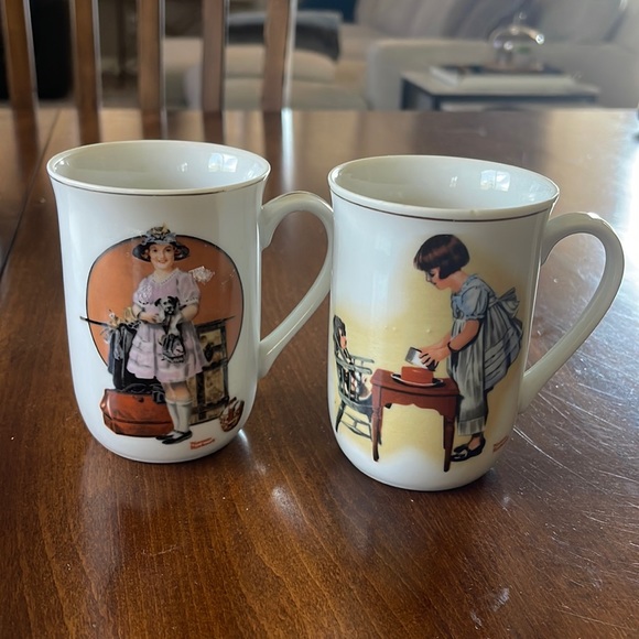 Norman Rockwell | Kitchen | Norman Rockwell Coffee Cups Or Tea Set Of 2 ...